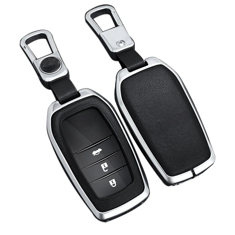 for Toyota Key Fob Cover, Leather+Zinc Alloy Key Fob Case for 2025 ...