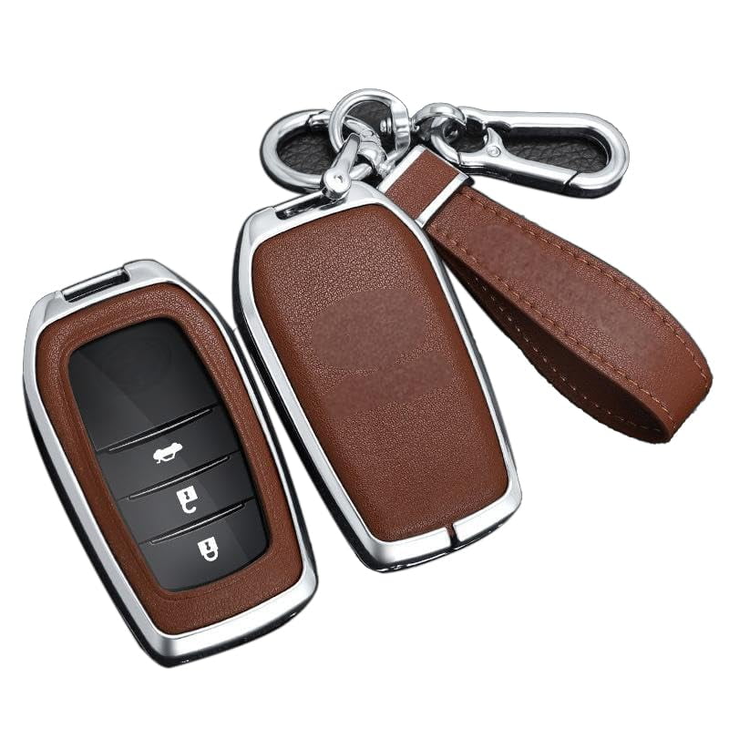 for Toyota Key Fob Cover, Leather+Zinc Alloy Key Fob Case for 2025 ...