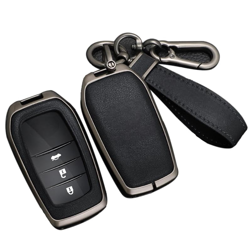 for Toyota Key Fob Cover, Leather+Zinc Alloy Key Fob Case for 2025 ...