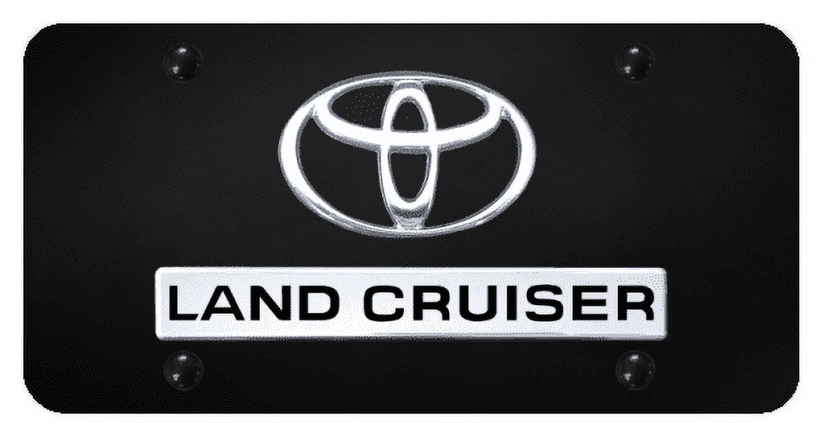 Toyota Land Cruiser 3D Chrome Logo Black License Plate Official ...