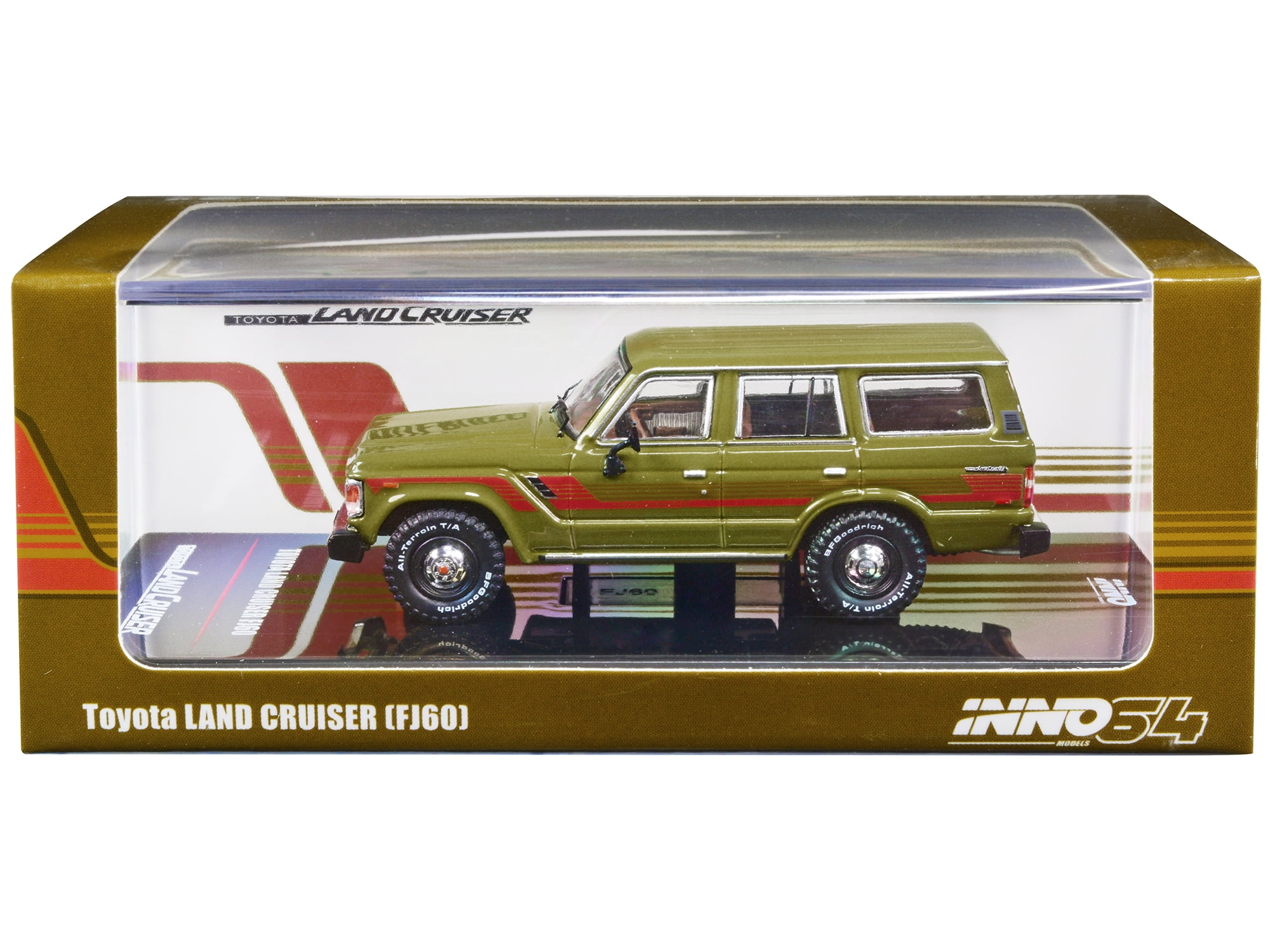 Toyota Land Cruiser (FJ60) Olive Green with Stripes 1/64 Diecast Model ...