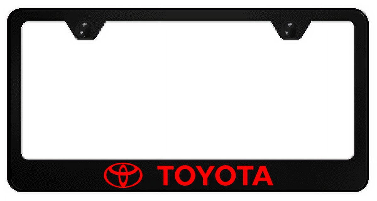 Toyota Official Licensed Black UV Printed Polycarbonate License Plate ...