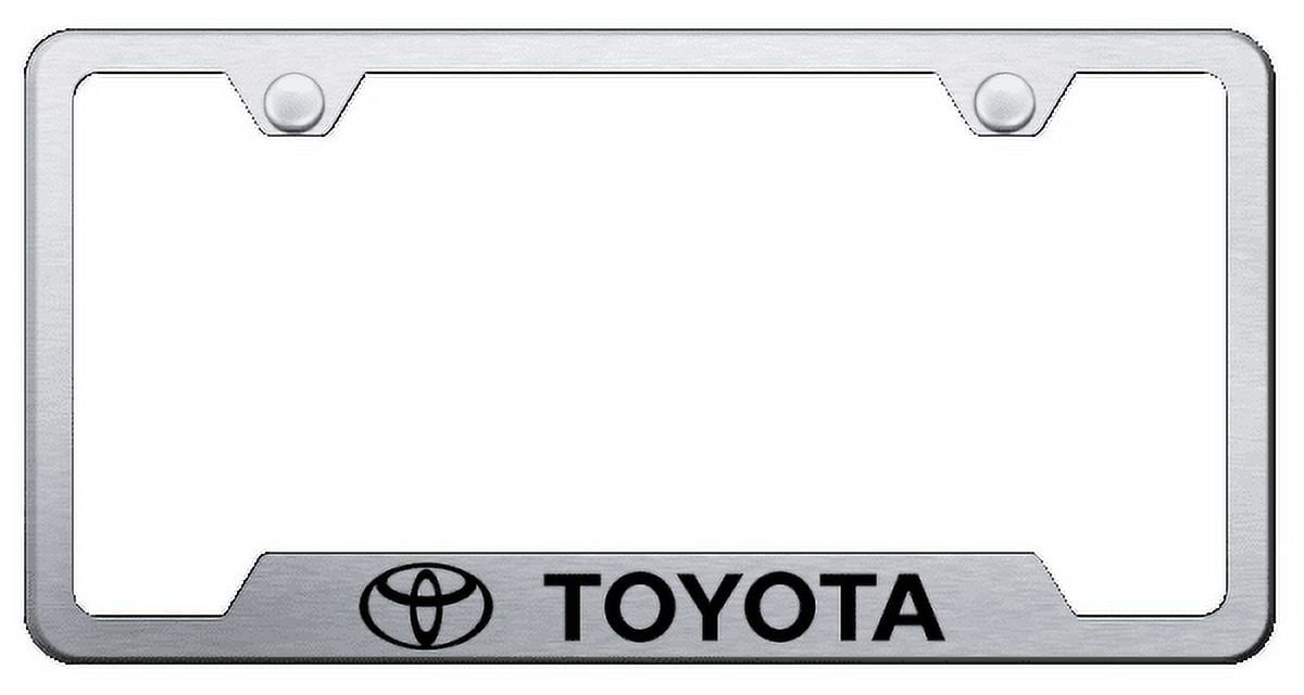 Toyota Official Licensed Brushed Stainless Notched License Plate Frame ...