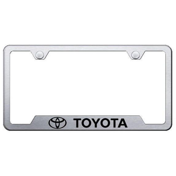 Toyota Official Licensed Brushed Stainless Notched License Plate Frame ...