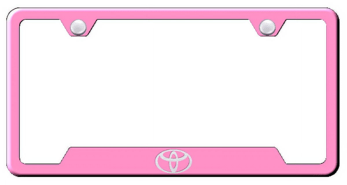 Toyota Logo Mirrored Pink Notched License Plate Frame Official Licensed ...