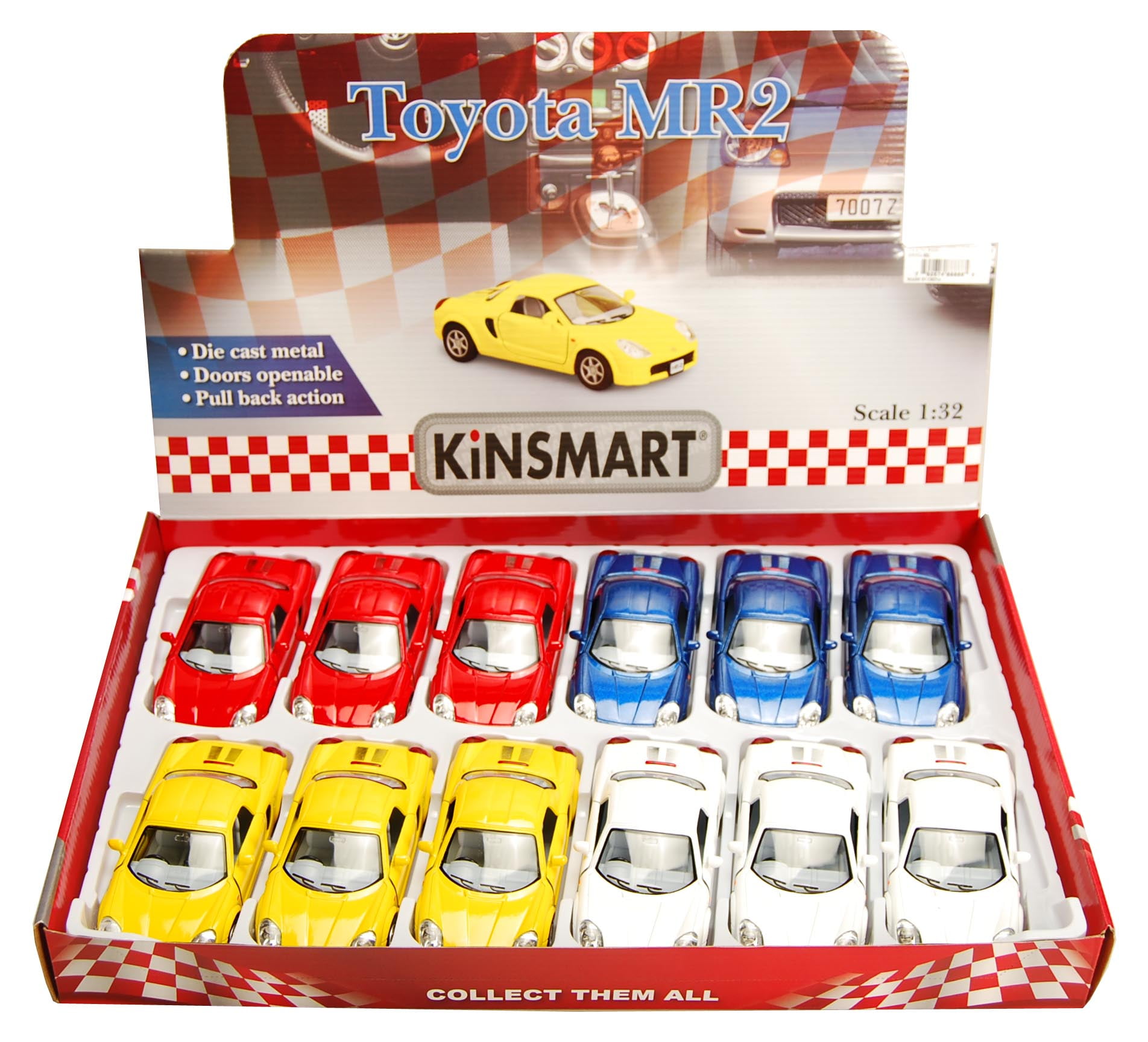 Toyota MR2 Diecast Car Package - Box of 12 1/32 Scale Diecast Model ...