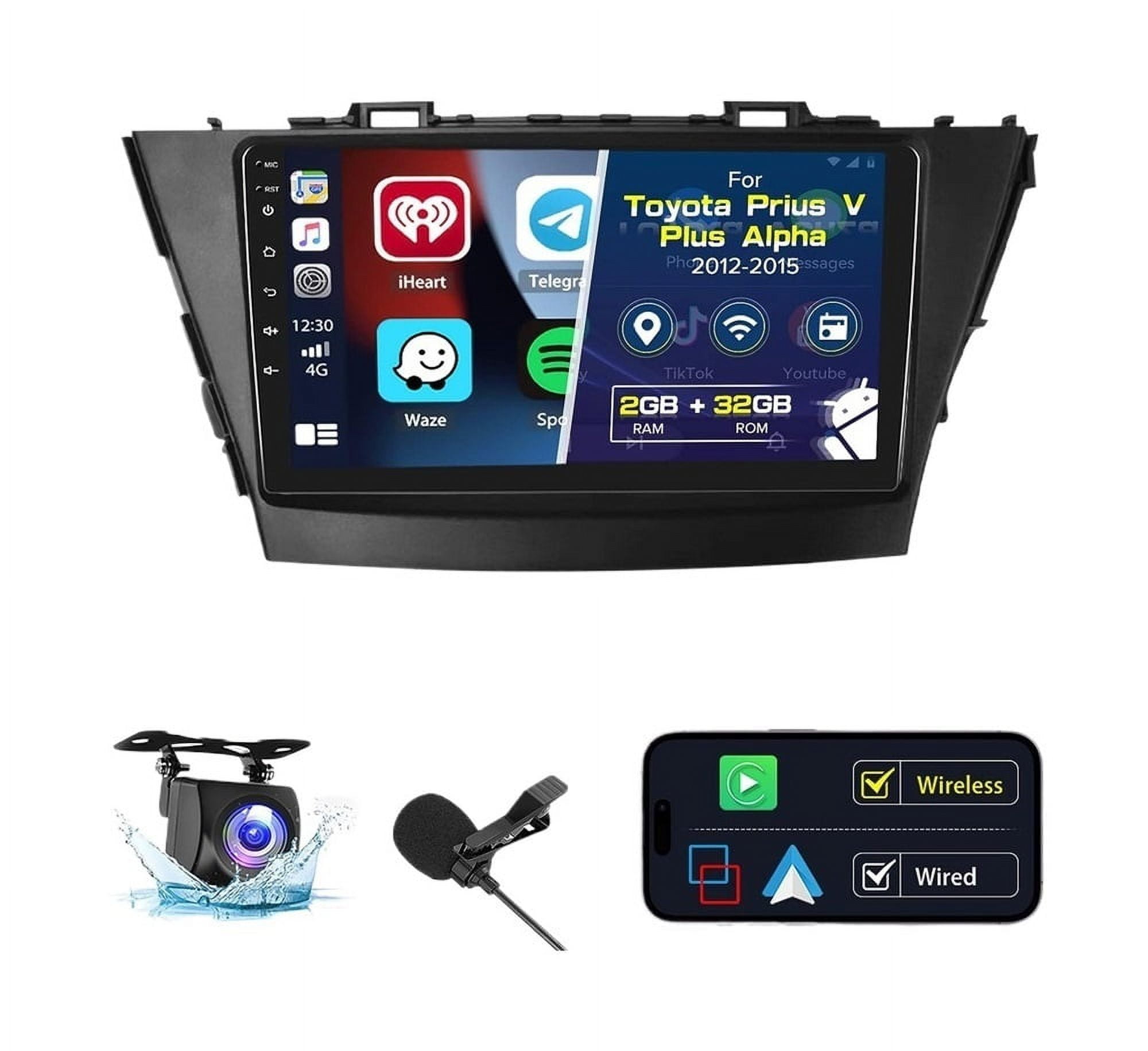 Toyota Prius V Plus Alpha 2012-2015 Android Carplay Stereo - Walmart.com