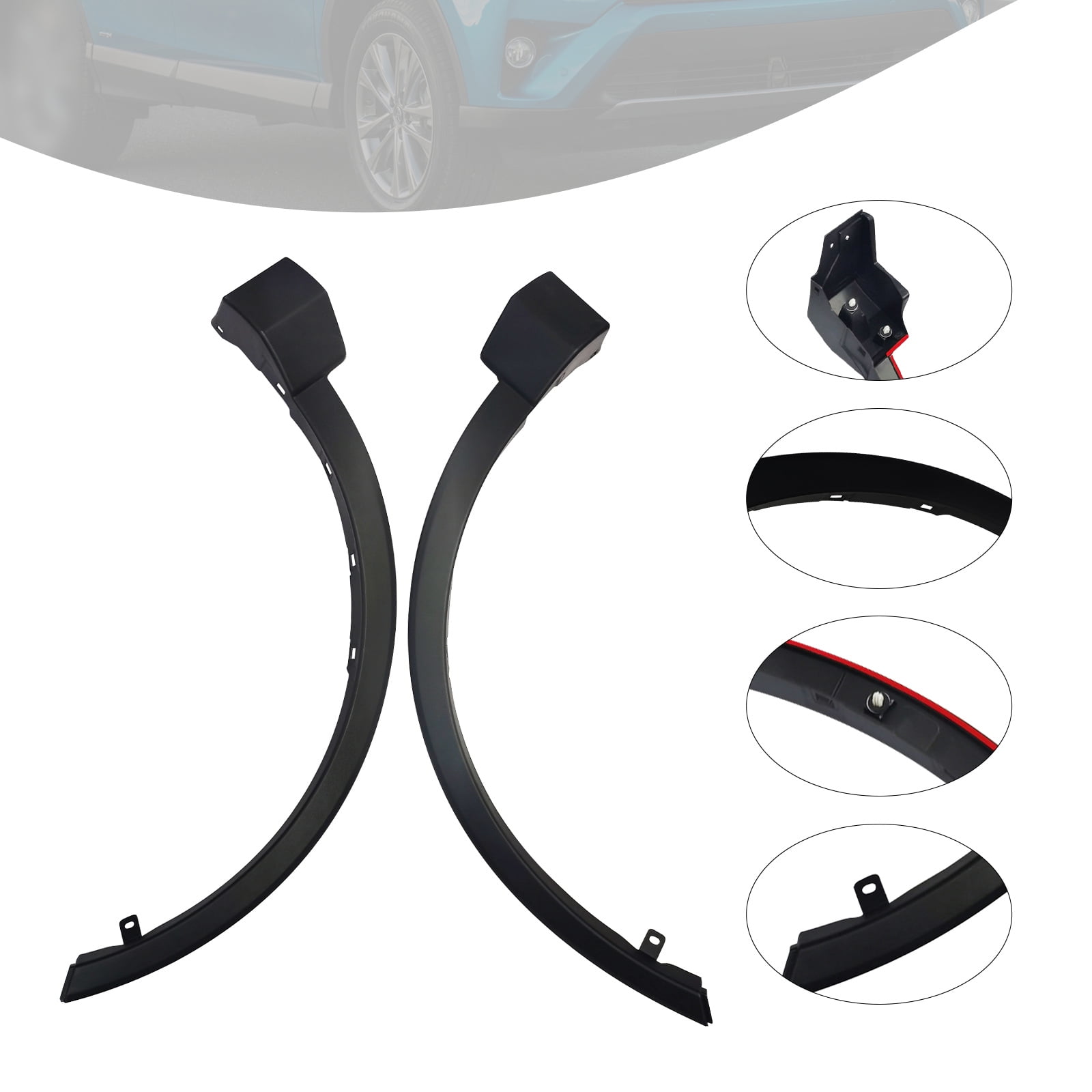 Toyota Rav4 2013-2018 Front Fender Flares, Black Plastic Fender Trims ...