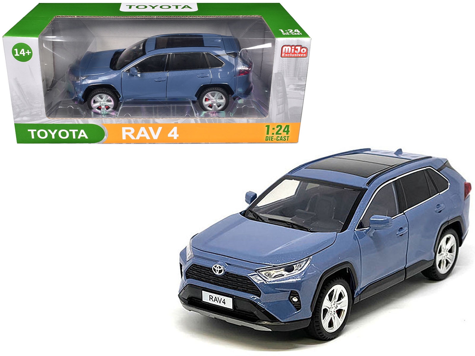 Toyota Rav4 Hybrid XLE Blue Metallic with Sunroof 1/24 Diecast Model Car - Walmart.com