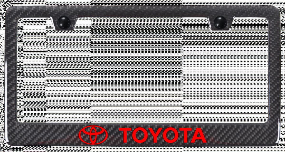 Toyota Red Logo Black ABS Carbon Fiber License Plate Frame Official ...