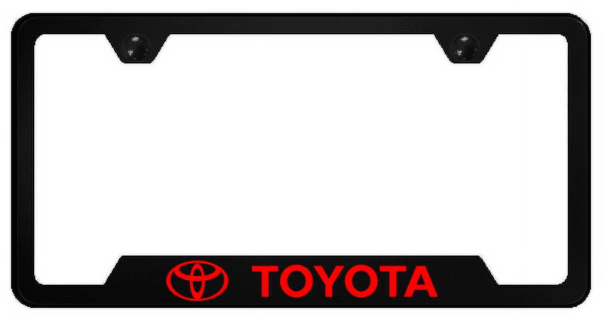 Toyota Official Licensed Red Logo Polycarbonate Notched License Plate ...