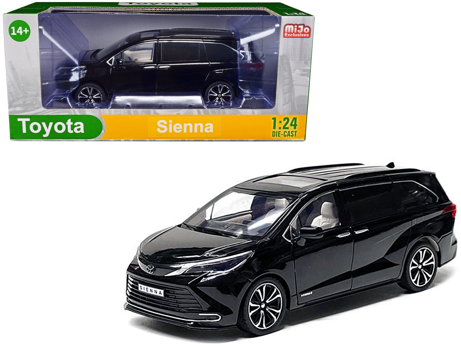 Toyota Sienna Black Minivan 1/24 Scale Diecast Model Car - Walmart.com