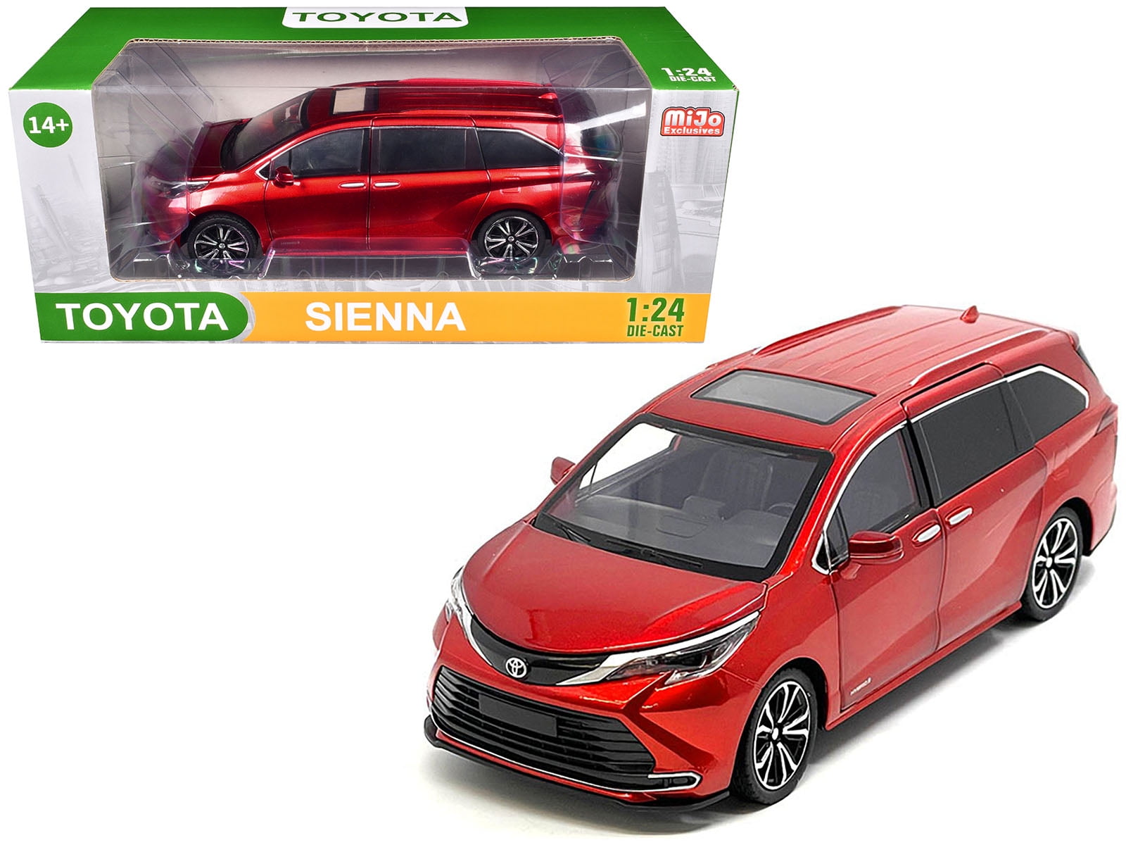 Toyota Sienna Minivan Red Metallic 1/24 Die Cast Model Car - Walmart.com