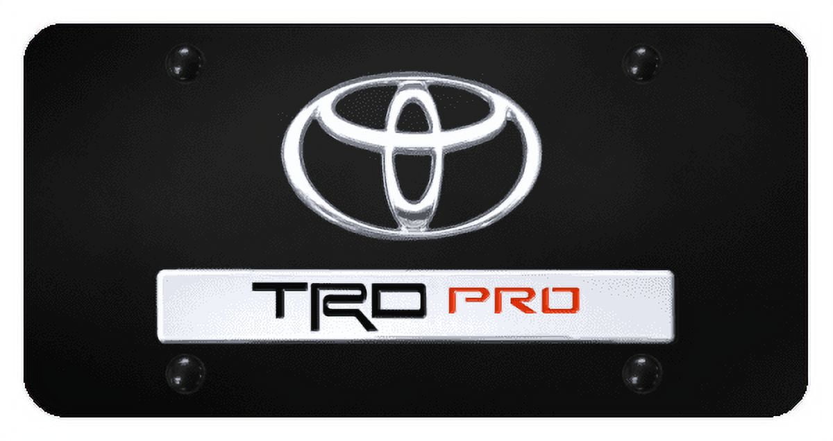 Toyota TRD Pro Chrome Logo Black Powder Coated License Plate Official ...