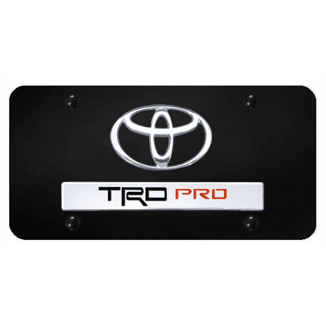 Toyota TRD Pro Chrome Logo Black Powder Coated License Plate Official ...
