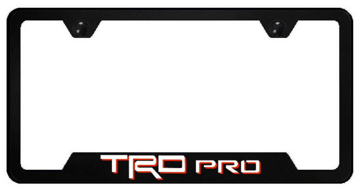 Toyota TRD Pro Logo Black Cut-Out Notched License Plate Frame Official ...