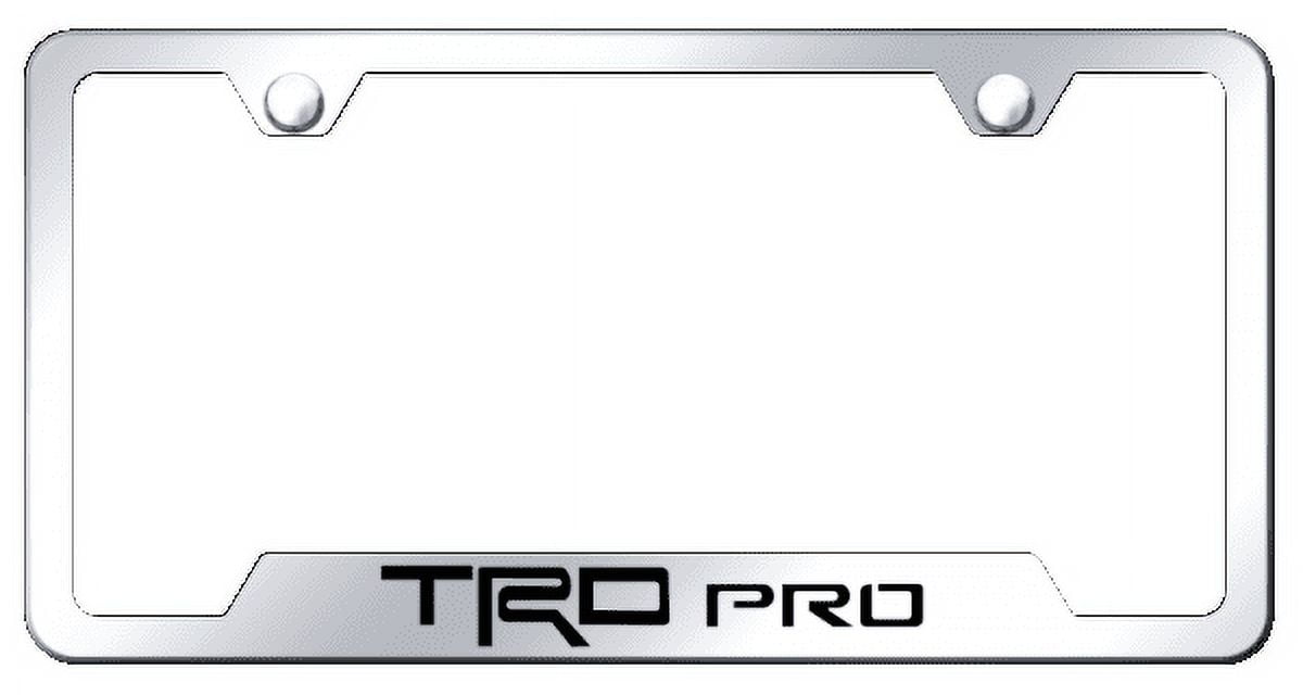 Toyota TRD Pro Logo Mirrored Chrome Notched License Plate Frame ...