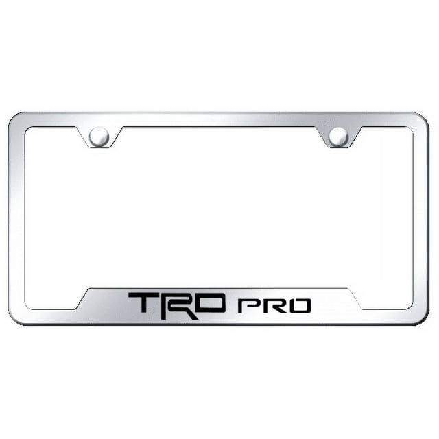 Toyota TRD Pro Logo Mirrored Chrome Notched License Plate Frame ...