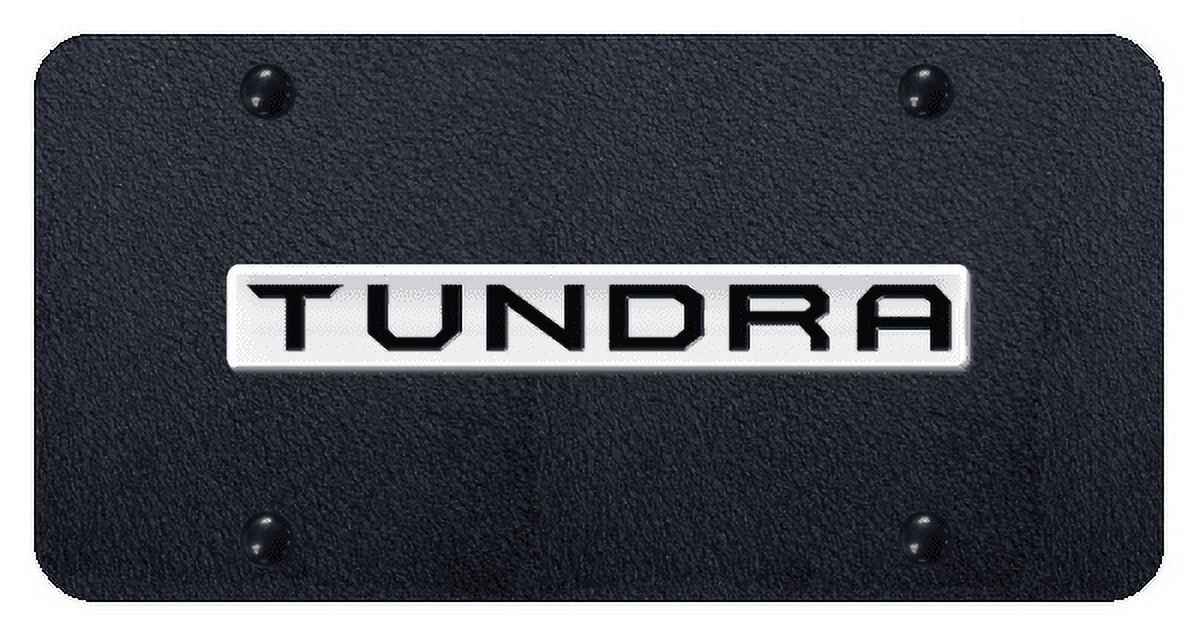 Toyota Tundra Chrome Name Logo on Rugged Black License Plate Official ...