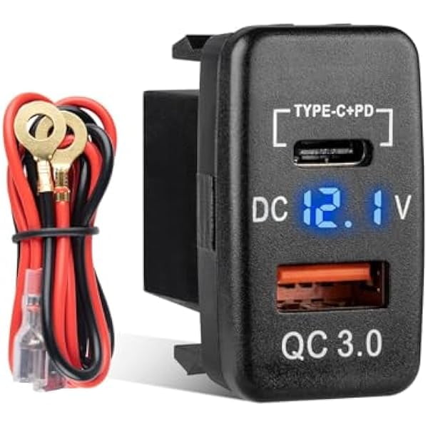 Toyota USB C Car Charger Socket, 12V/24V Dual USB Outlet PD3.0 & QC3.0 ...