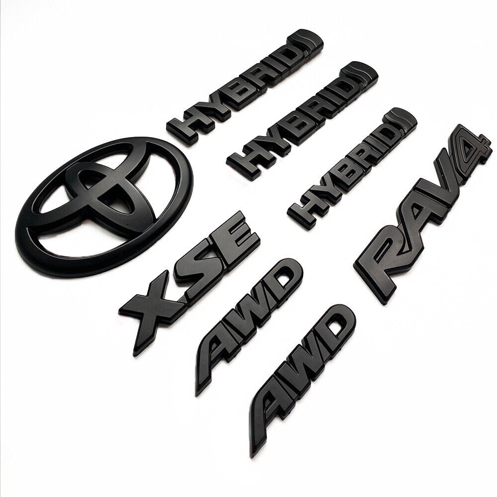 Toyota XSE RAV4 Hybrid Matte Black (Blackout) Kit Emblem Overlay ...