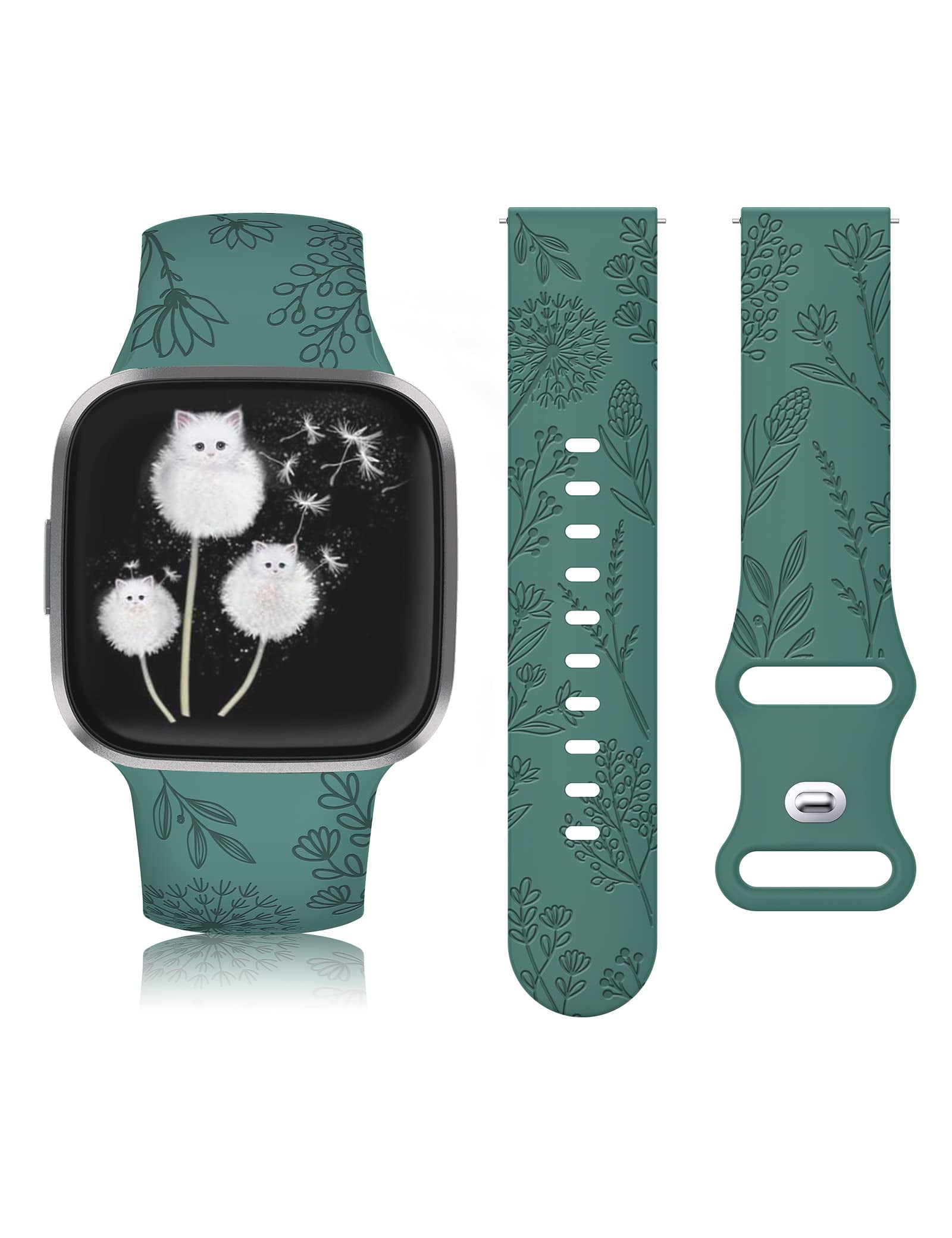 Toyouths Floral Engraved Band Compatible with Versa 2 Band/Versa Lite ...