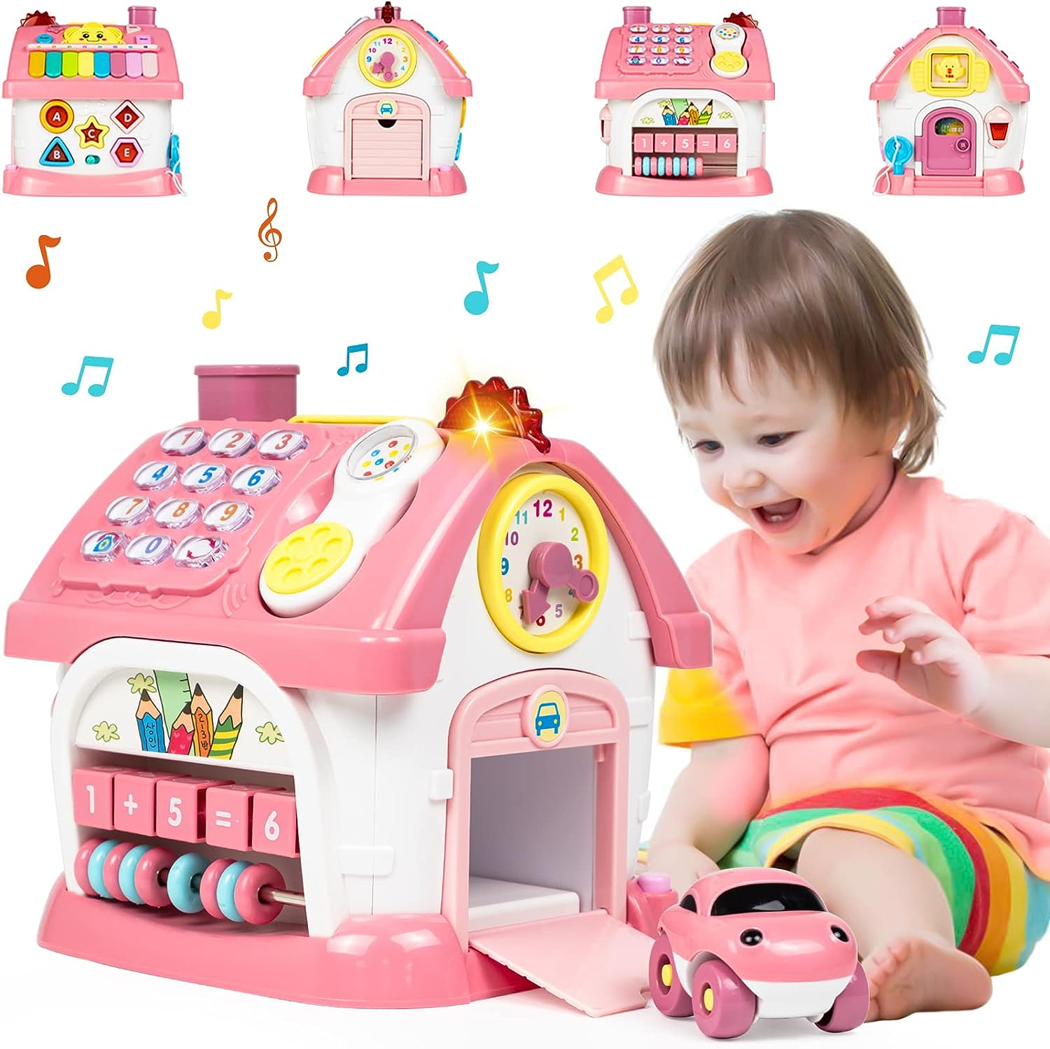 Toys for 1+ Year Old Girls, Montessori Toddlers Toys with Sound Lights ...