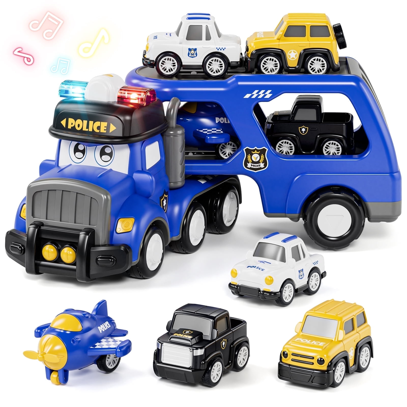 Toys for 2 Year Old Boy, Police Truck Toys Cars with Lights & Sounds ...