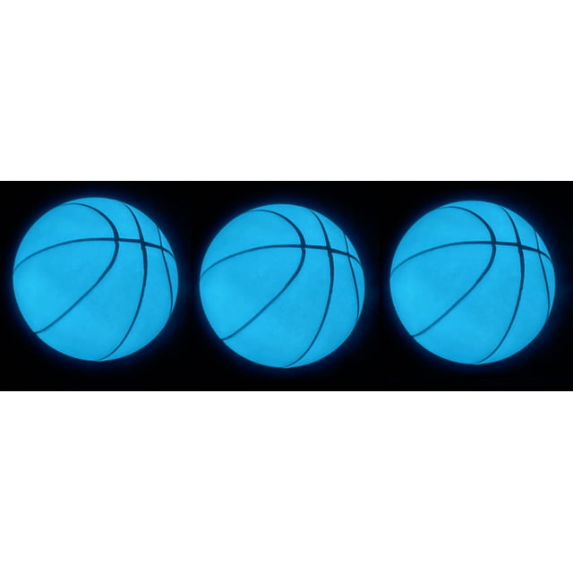 Toys+ 3 Pack! Inflatable Blue Glow in The Dark Mini Basketballs ...