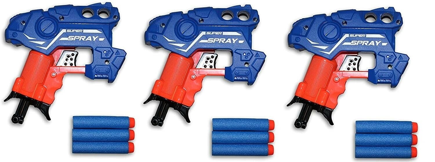 Toys+ 3Pack Blue Dart Blasters! Mini Foam Dart Blasters Birthday Party ...