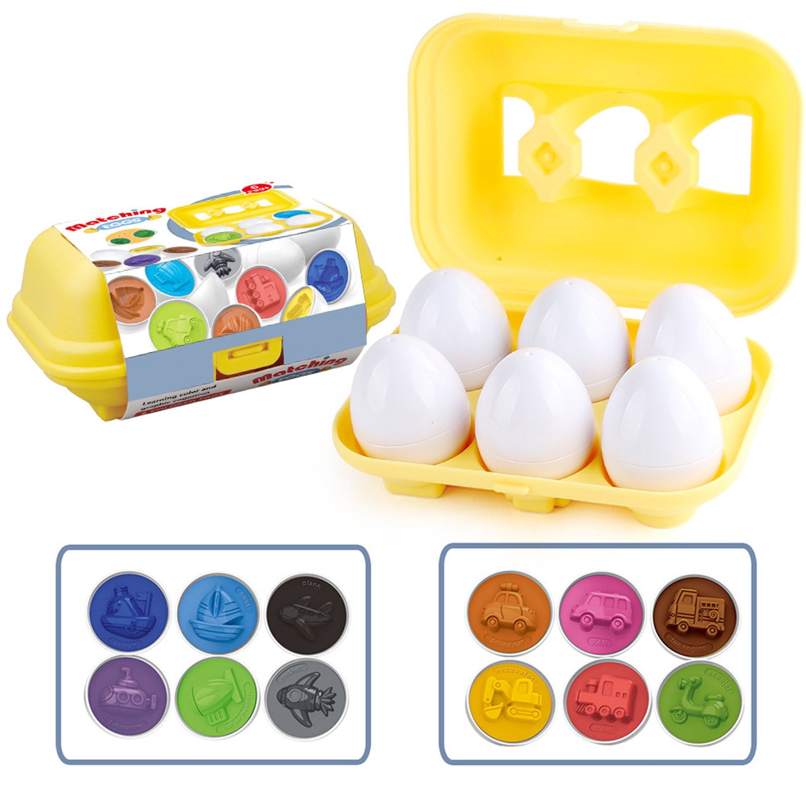 Toys under $5! kkbbma 6Pcs Matching Eggs Toddler Toys Clearance, Color ...