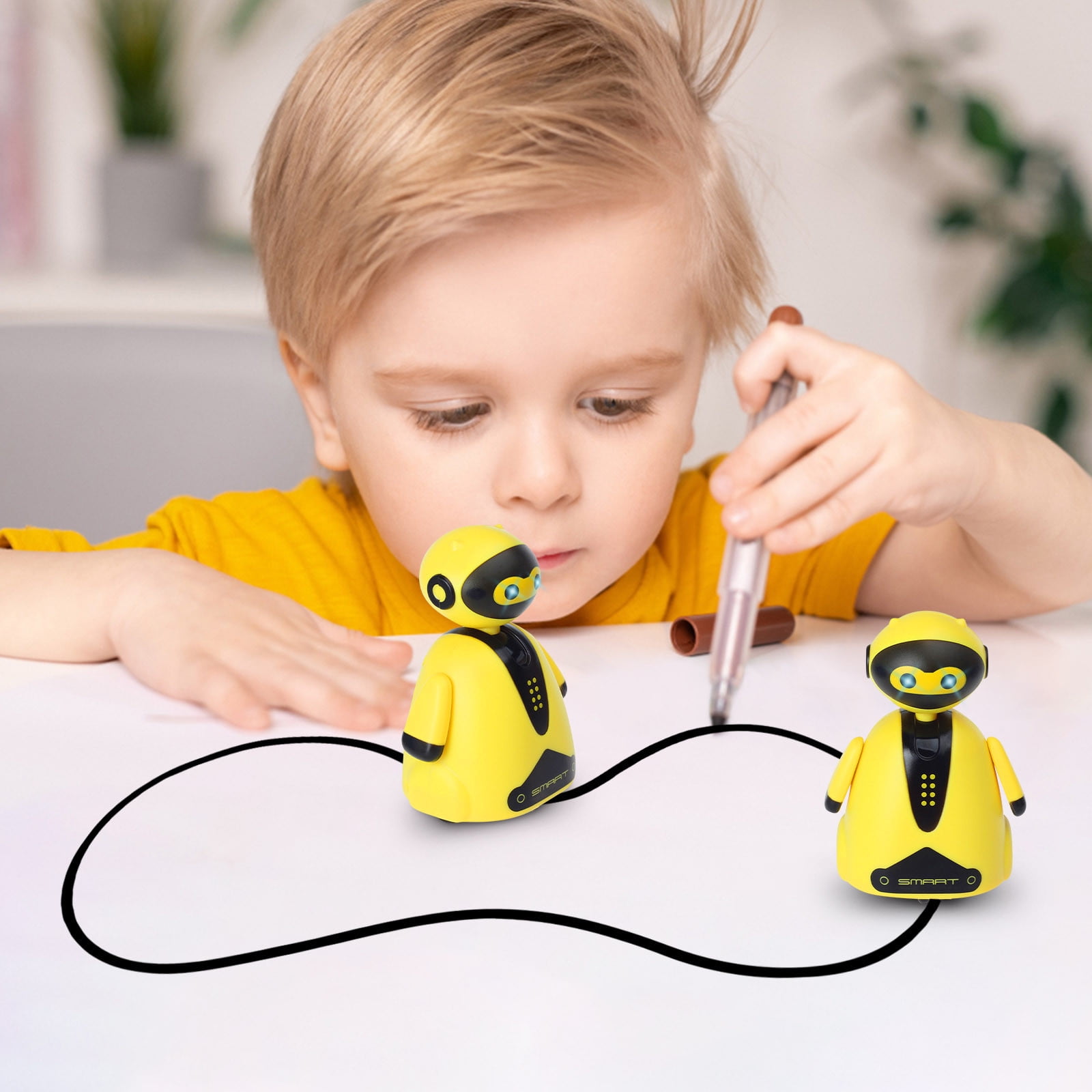 Toys 50% Off Clearance!Tarmeek Mini Inductive Robot That Follows The Black Line You Draw ...