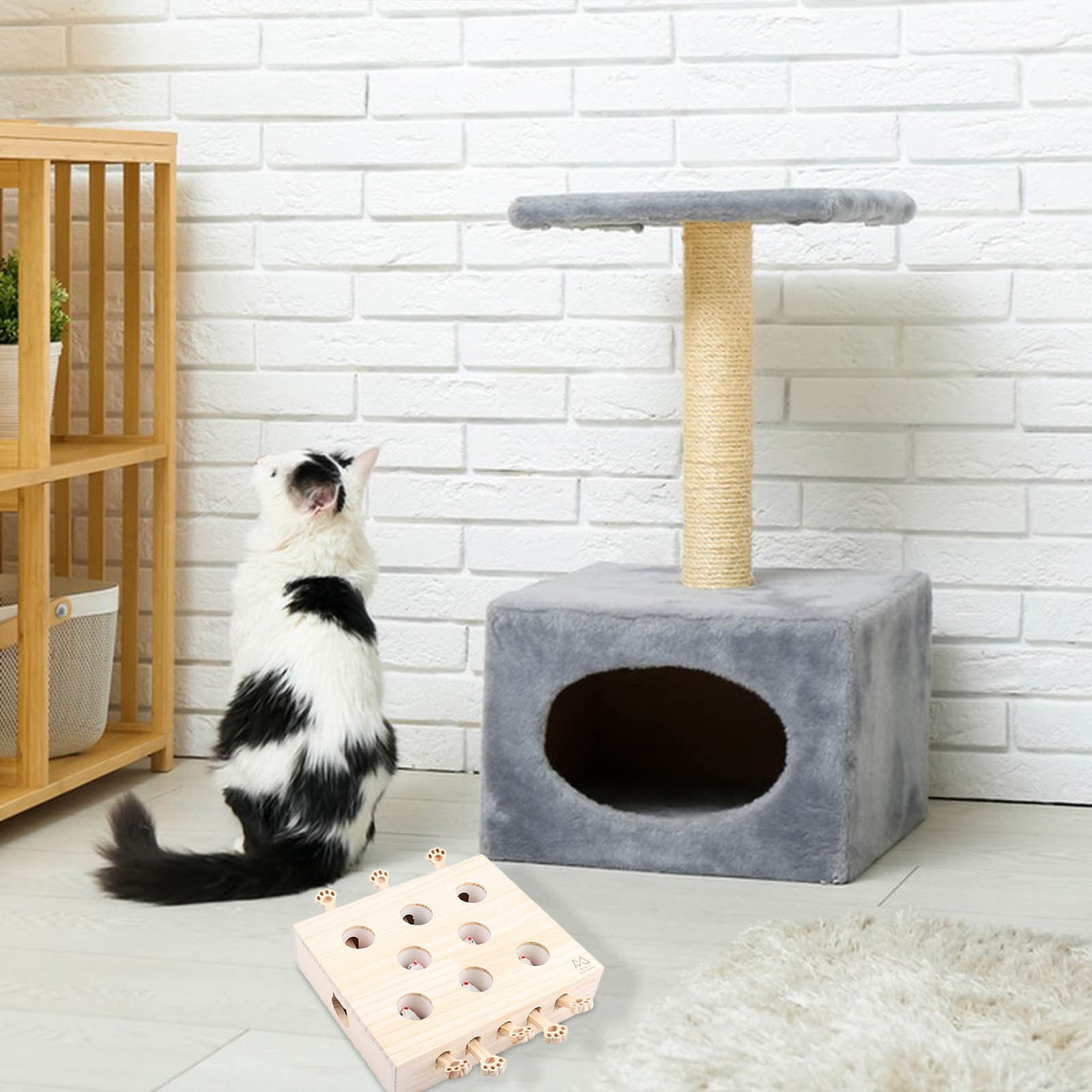 Toys 50% Off Clear! Wooden 5 Holes Cat Whack a Mole Toy, Cat Pop Up Toy ...
