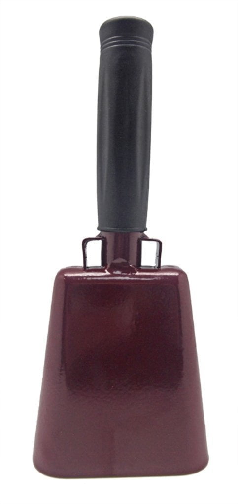 Toys+ 6.1 Inch Cowbell with Handle in Maroon Color, Durable Metal Construction for Music ...