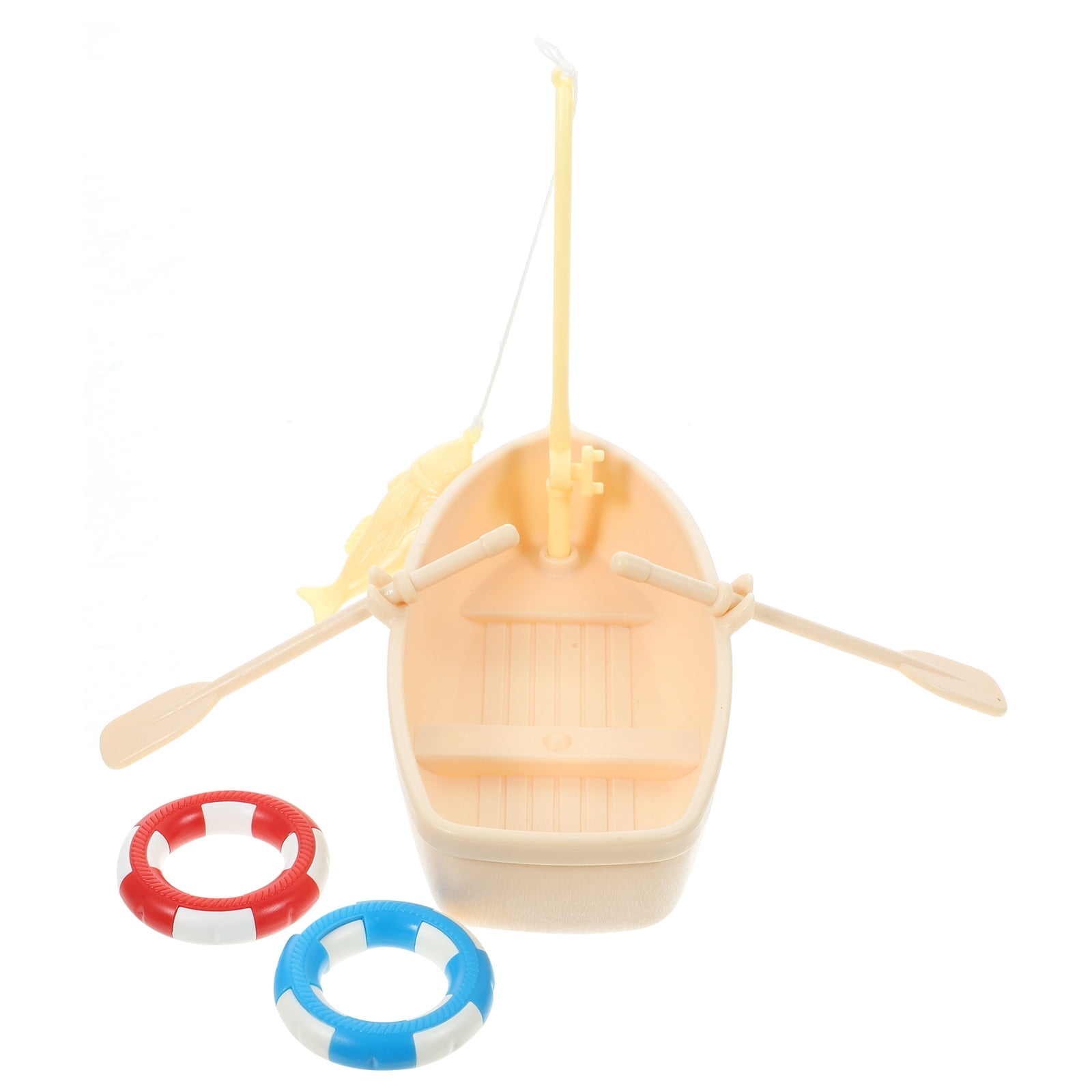 Toys Aquarium Decoration Floating Boat Rowing Fishing Model Canoe ...