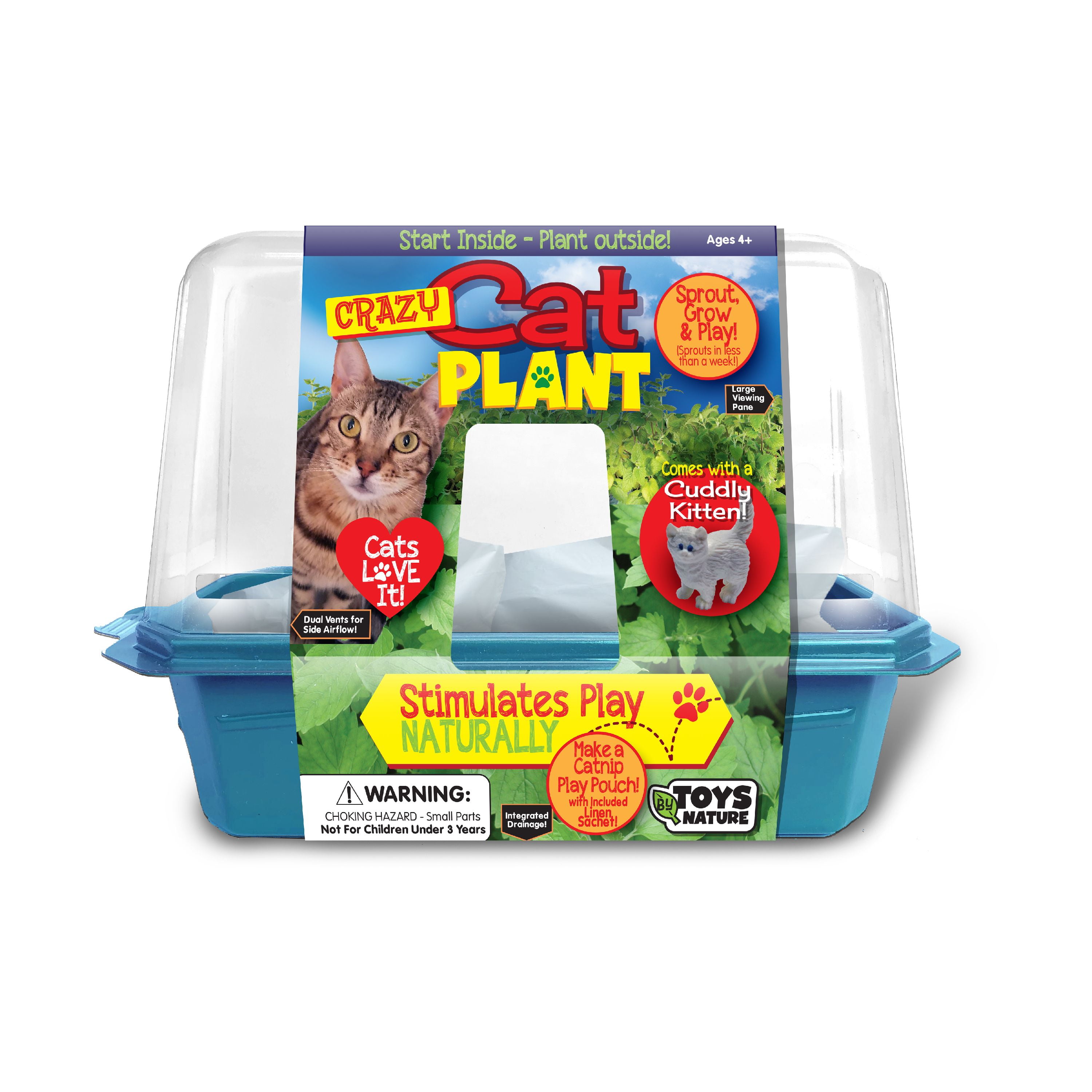 Toys By Nature - Crazy Cat Plant - Indoor Micro-Gardening Kit - Walmart.com