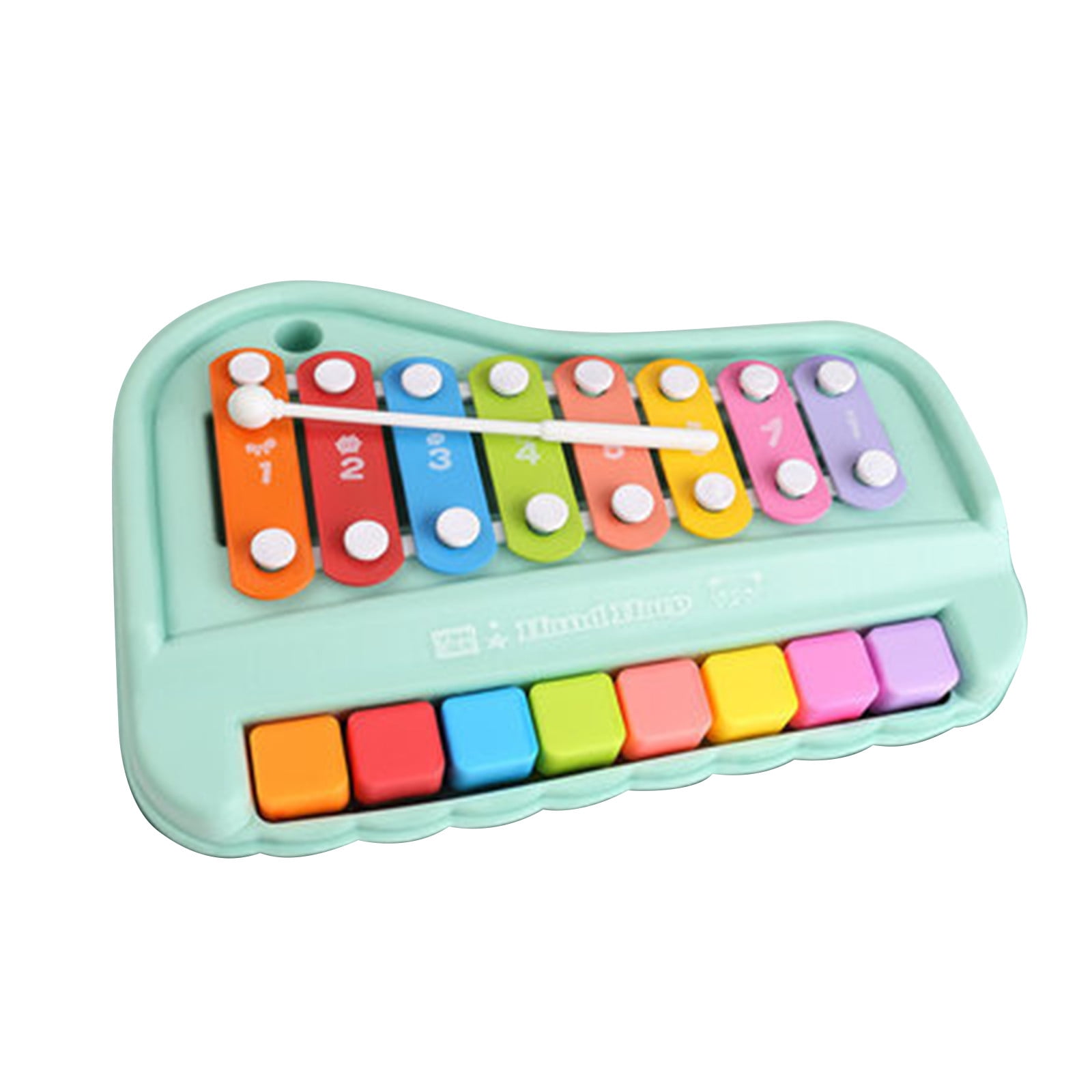2 in 1 Piano Xylophone Toy 1-3 Years Old, 8 Multicolored Key Keyboard ...