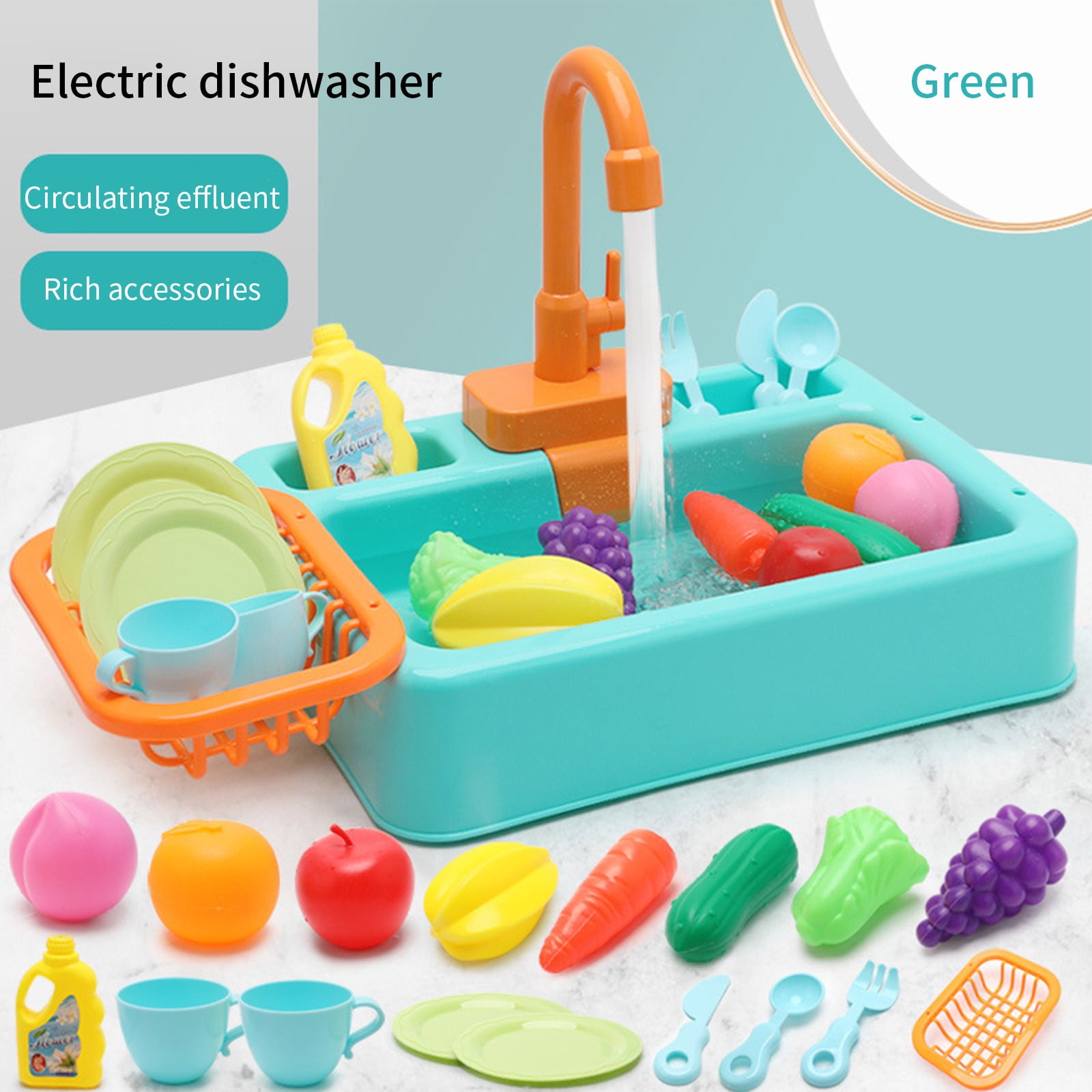 Toys Clearance 2023! CWCWFHZH Analog Electric Dishwasher Sink Children ...