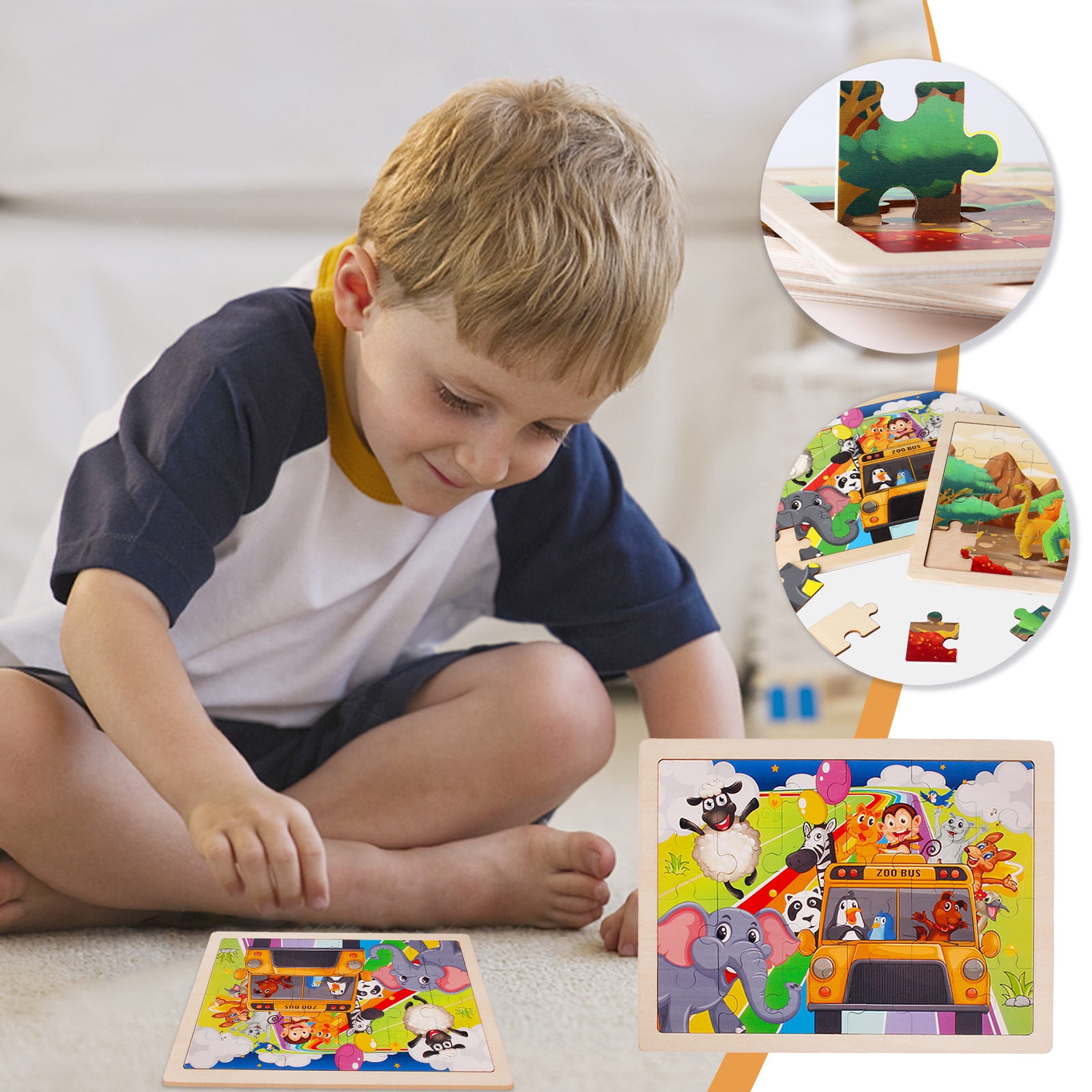 Toys Clearance 2023! CWCWFHZH Children Wooden 24 Piece Puzzle Early ...