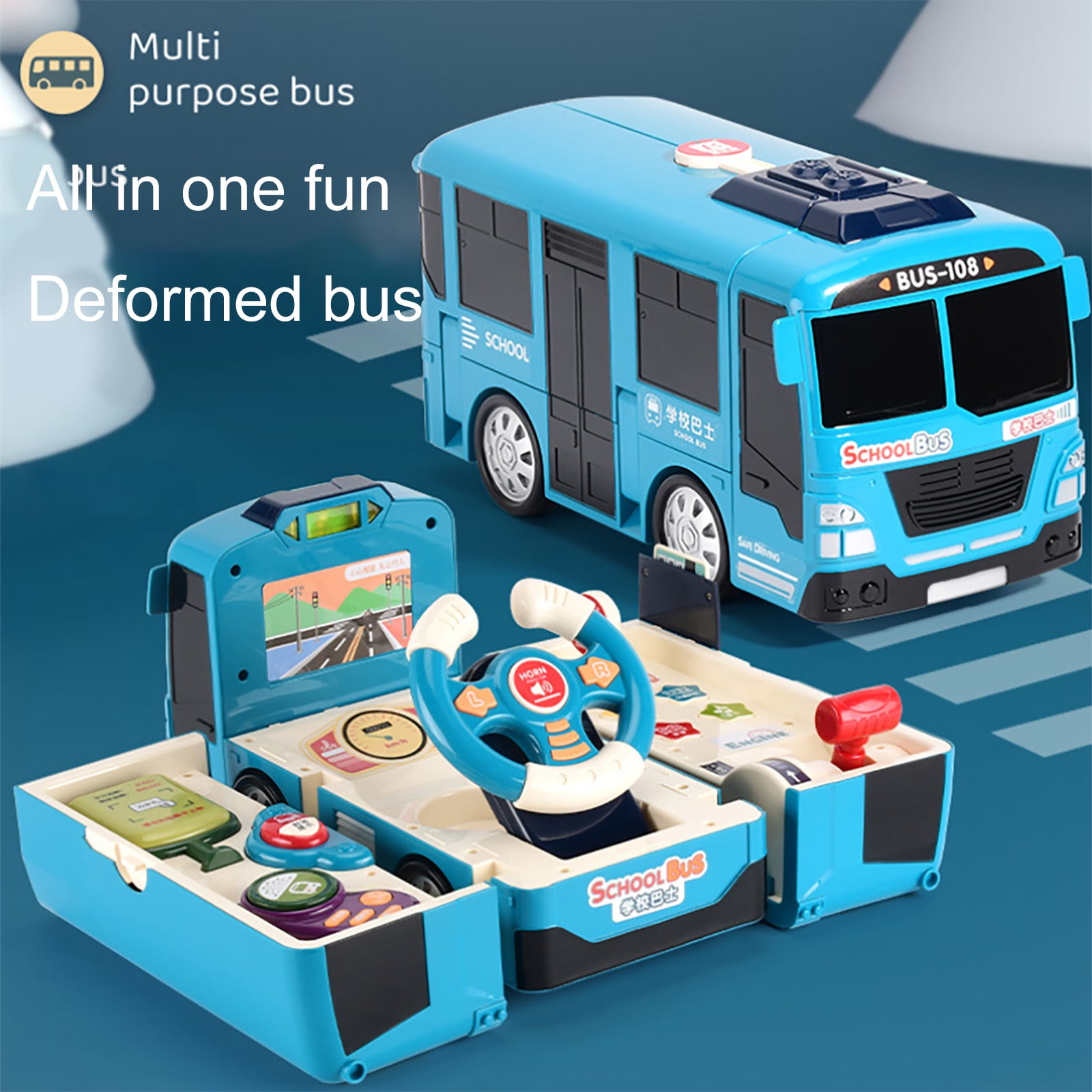 Toys Clearance 2023! CWCWFHZH Children multifunctional deformable bus ...