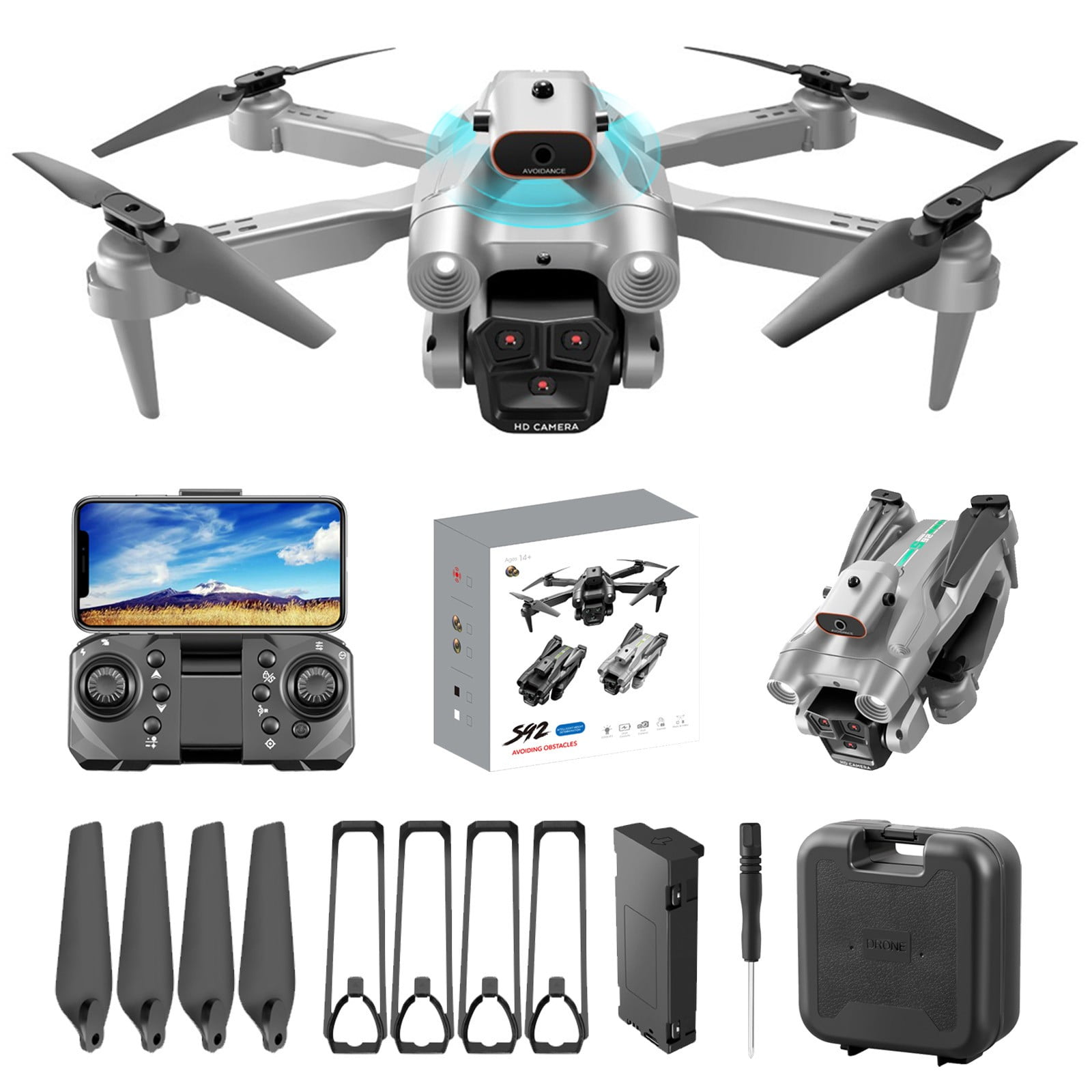 Toys Clearance 2023! CWCWFHZH Foldable Drone with Camera Three 1080P ...