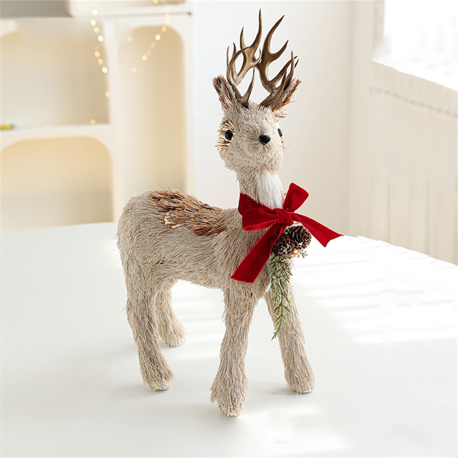 Toys Elk Doll Straw Sisal Material Christmas Decorations, Window ...