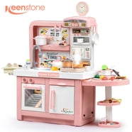 Costway 2-in-1 Kids Play Kitchen & Restaurant - Double-Sided Wooden Set ...