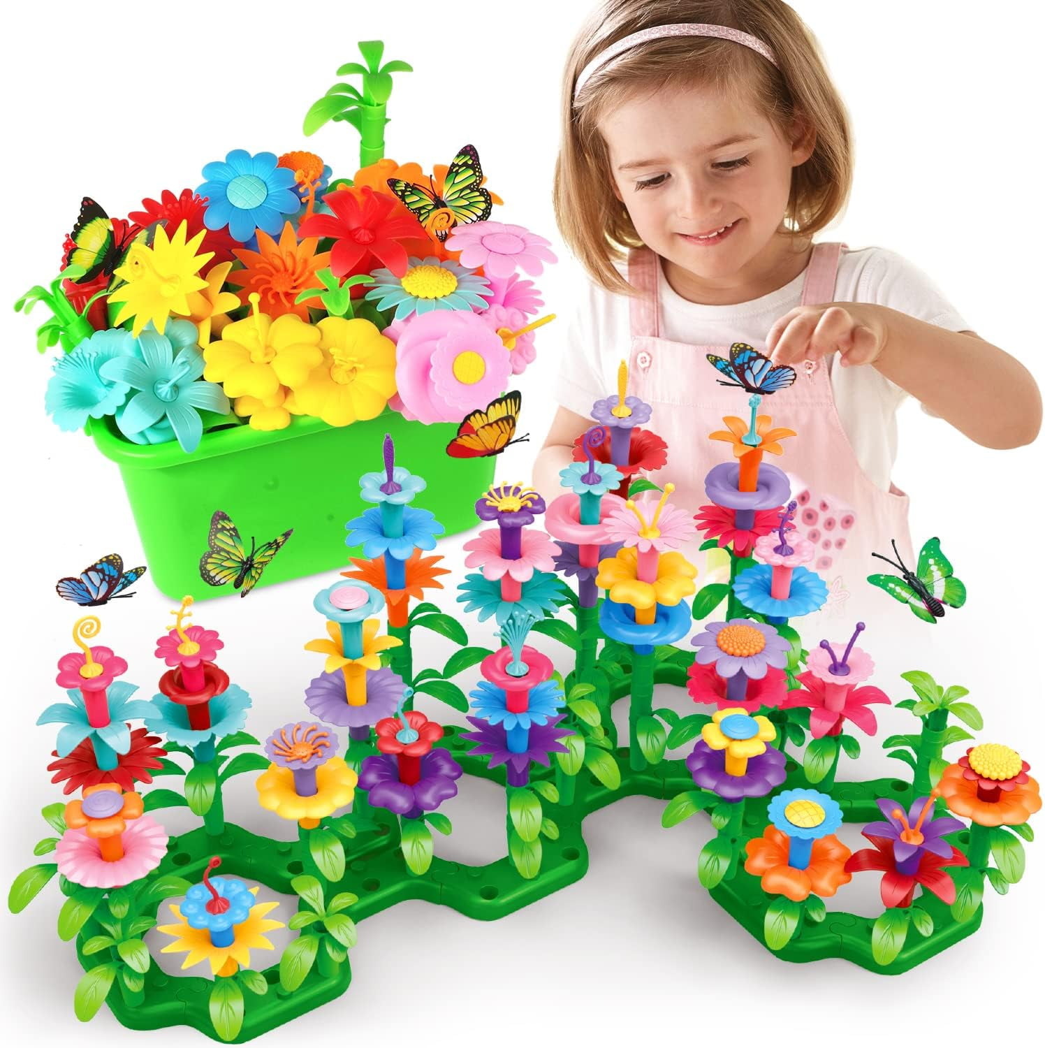 Toys for Girls 3 4 5 6 7 Years Old, Flower Garden Building Kit with ...