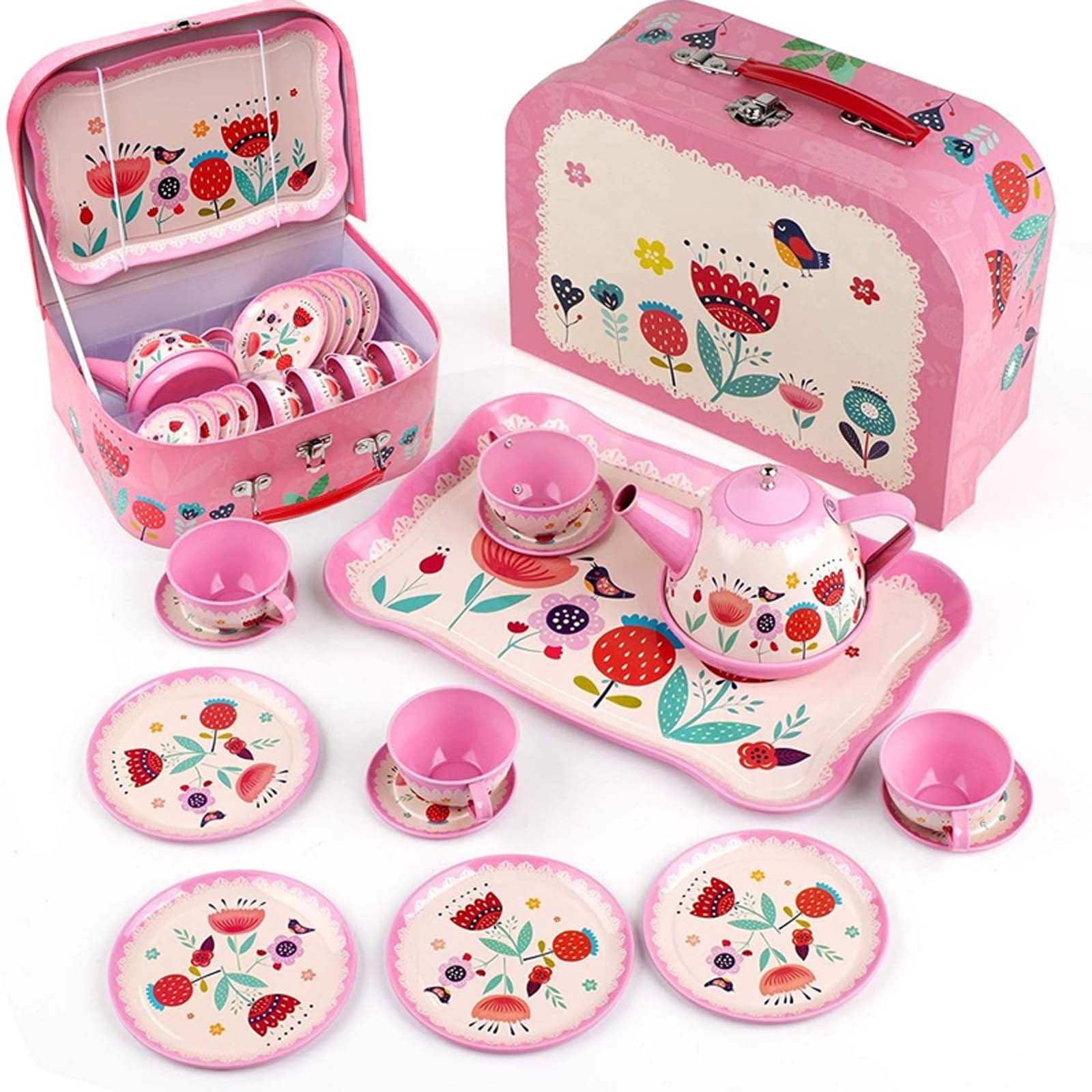 Toys for Girls 3-6 Years, Tea Party Set, Pretend Play Set with Tray ...
