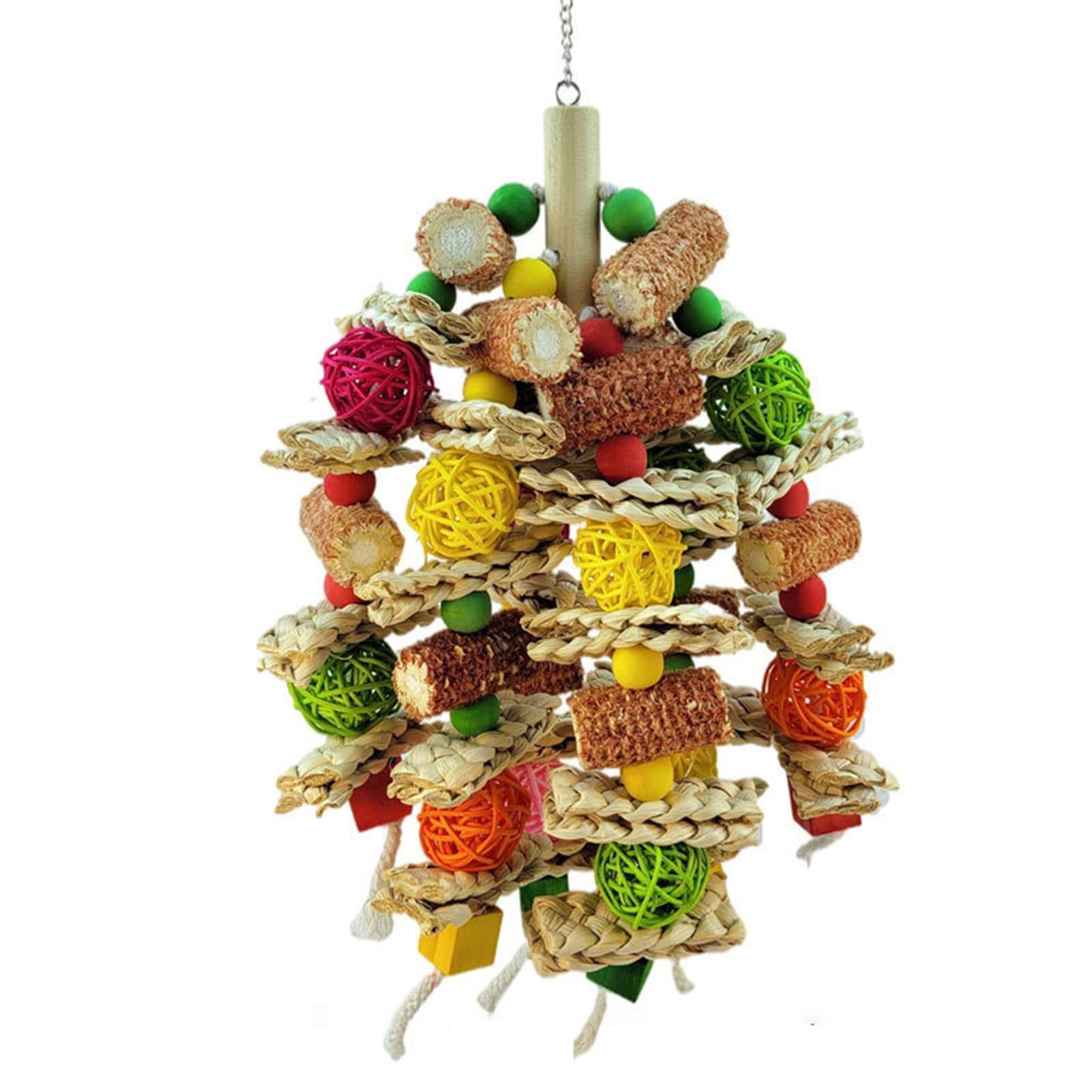 Toys Large Chewing Toys Color Wooden Bird Cage Toy Natural Corn Nuts ...