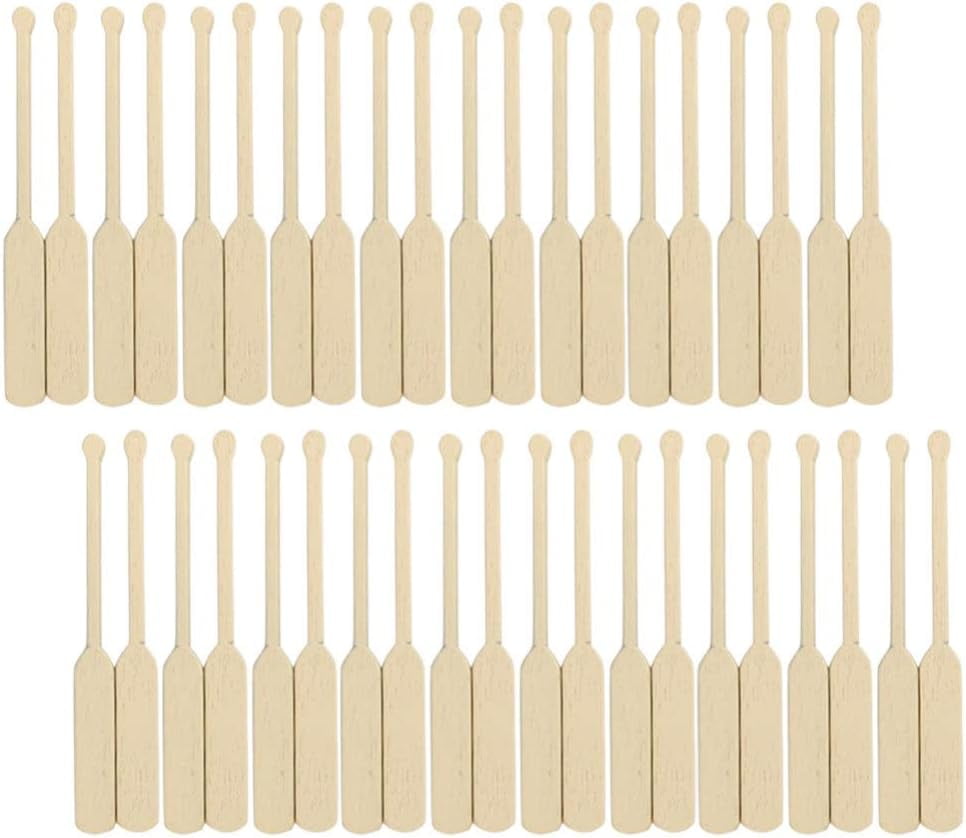 Toys Mini Wooden Paddle Miniature Wooden Boat Canoe Paddles Miniature ...