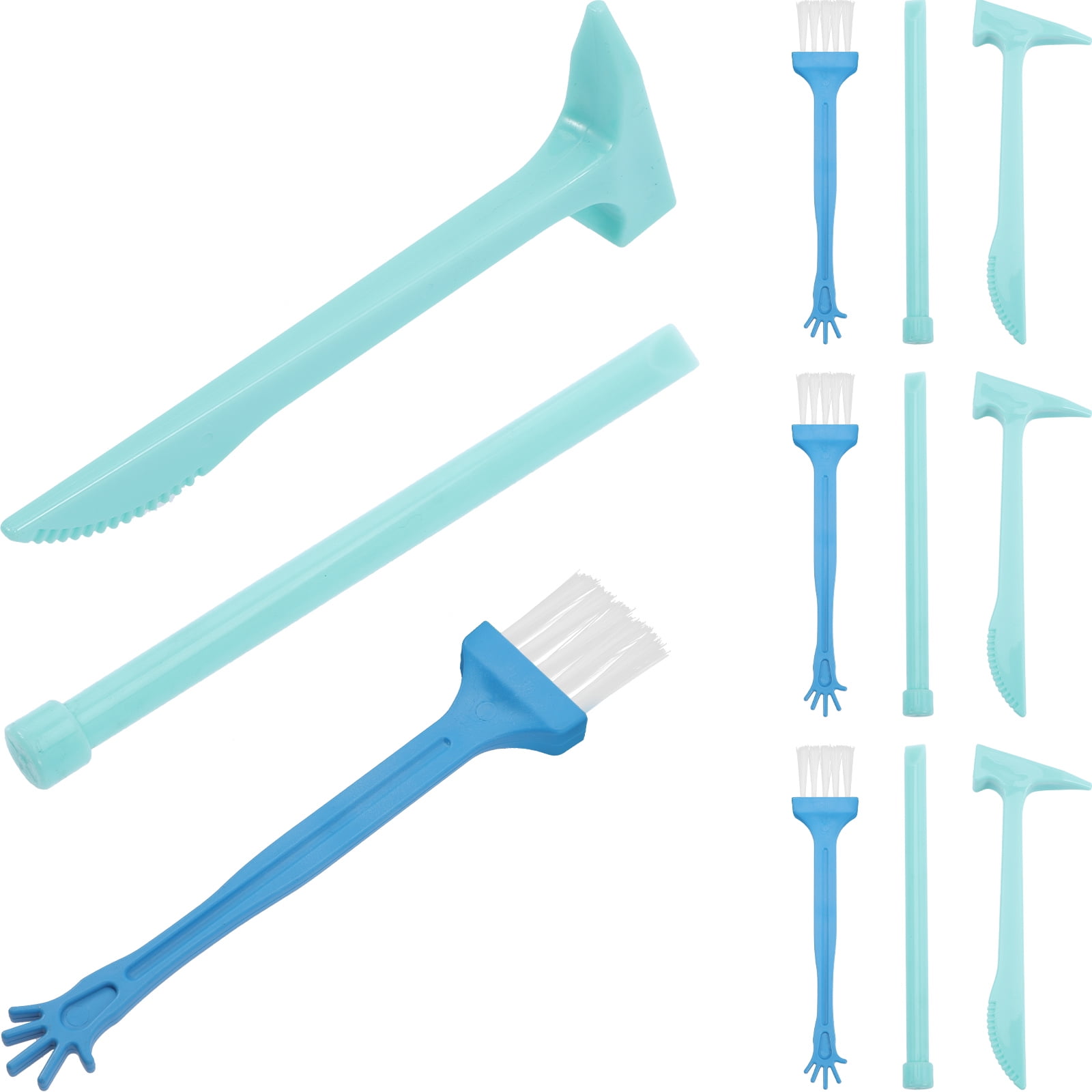 MLINS Sky-blue Plastic Gemstone Digging Kit with Hammer Chisel Brush ...