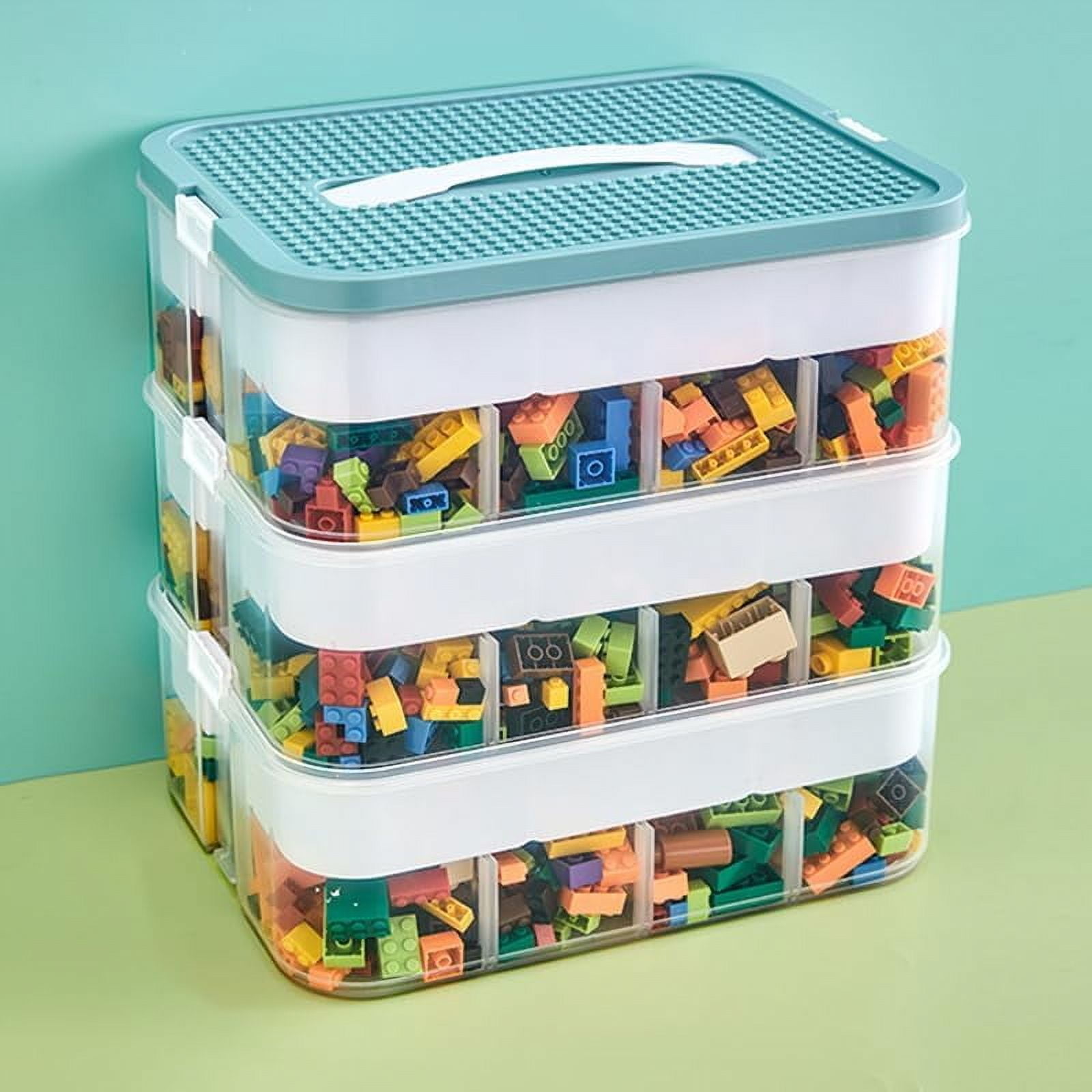 Toys Organizer Storage Case for Lego Box Kids Toy Stackable Building ...