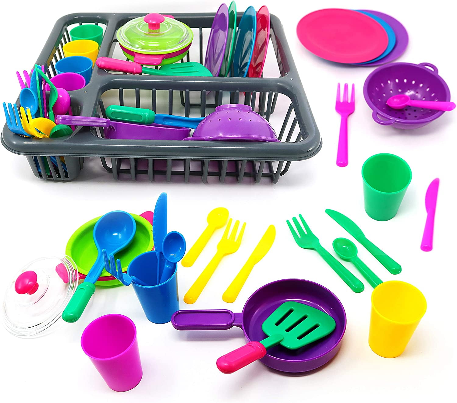 Toys Pretend Play Dishes Playset – Little Chef Kitchen Set, Kids ...